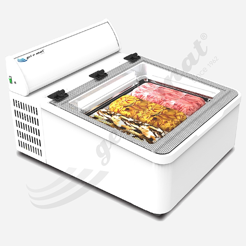 Eisvitrine Minicream 3 V mit Leuchtdisplay Minicream Ice Buffet mit